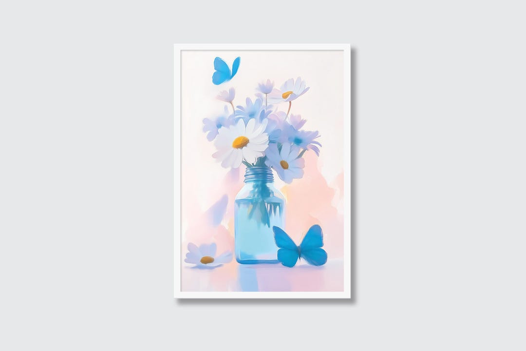 Pastel Daisy Hues - Daisy Painting | Daisy Poster, Daisy Nursery Decor ...