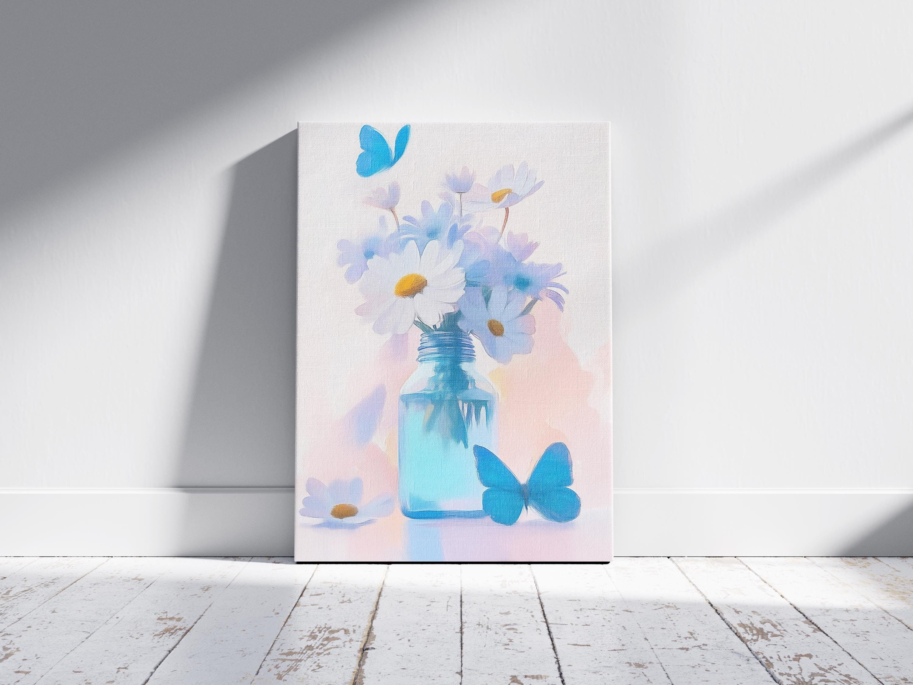 Pastel Daisy Hues - Daisy Painting | Daisy Poster, Daisy Nursery Decor ...