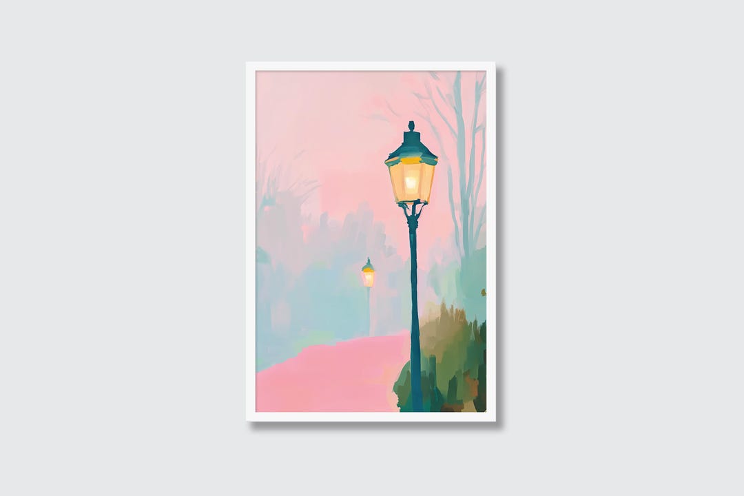 Vintage Victorian Street Lamp Post Art | Street Painting, Victorian ...