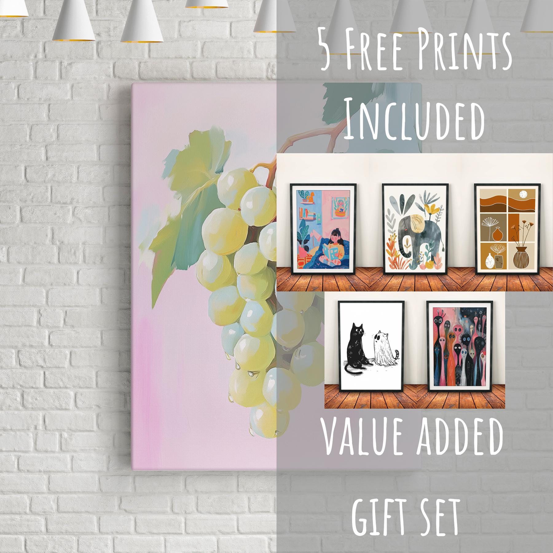 Watercolor Grapes Painting | Grapevine Wall Art, Grape Print, Grape ...