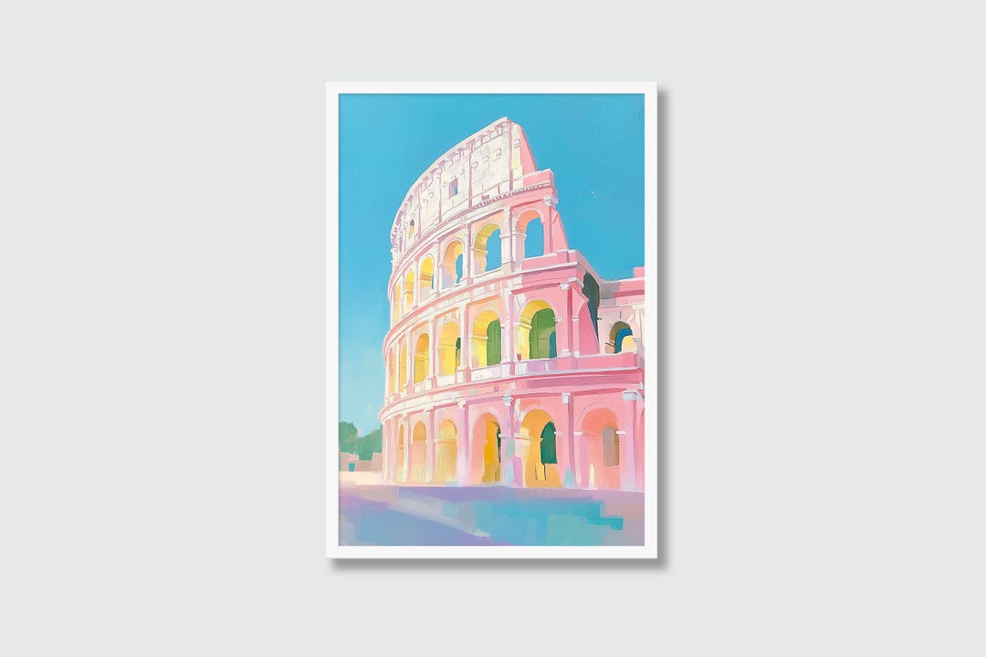 Pastel of Iconic Colosseum of Rome | Roman Architecture, Vintage Rome ...