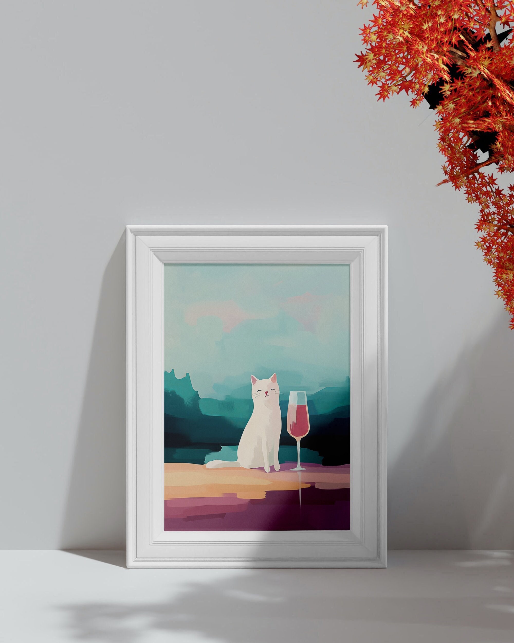 Pastel Cat Elegance, Live Love Laugh, Champagne Wall Art, Bubbly Art ...