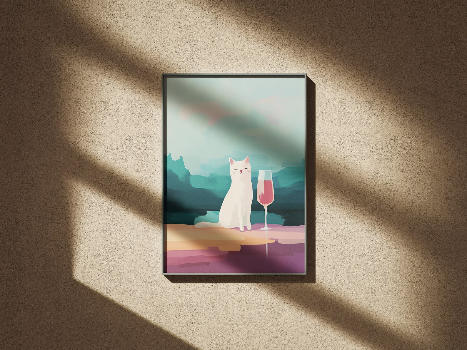 Pastel Cat Elegance, Live Love Laugh, Champagne Wall Art, Bubbly Art ...