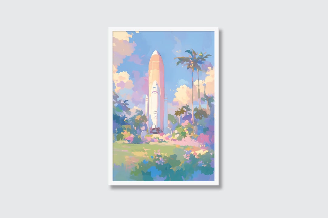 Vintage Spacex Retro Rocket Print Spacex Launch Art Pastel Rocket Decor ...