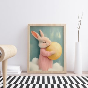 Pastel Ball Bunny, Pink Rabbit Pastel, Pink Rabbit Artwork, Easter ...