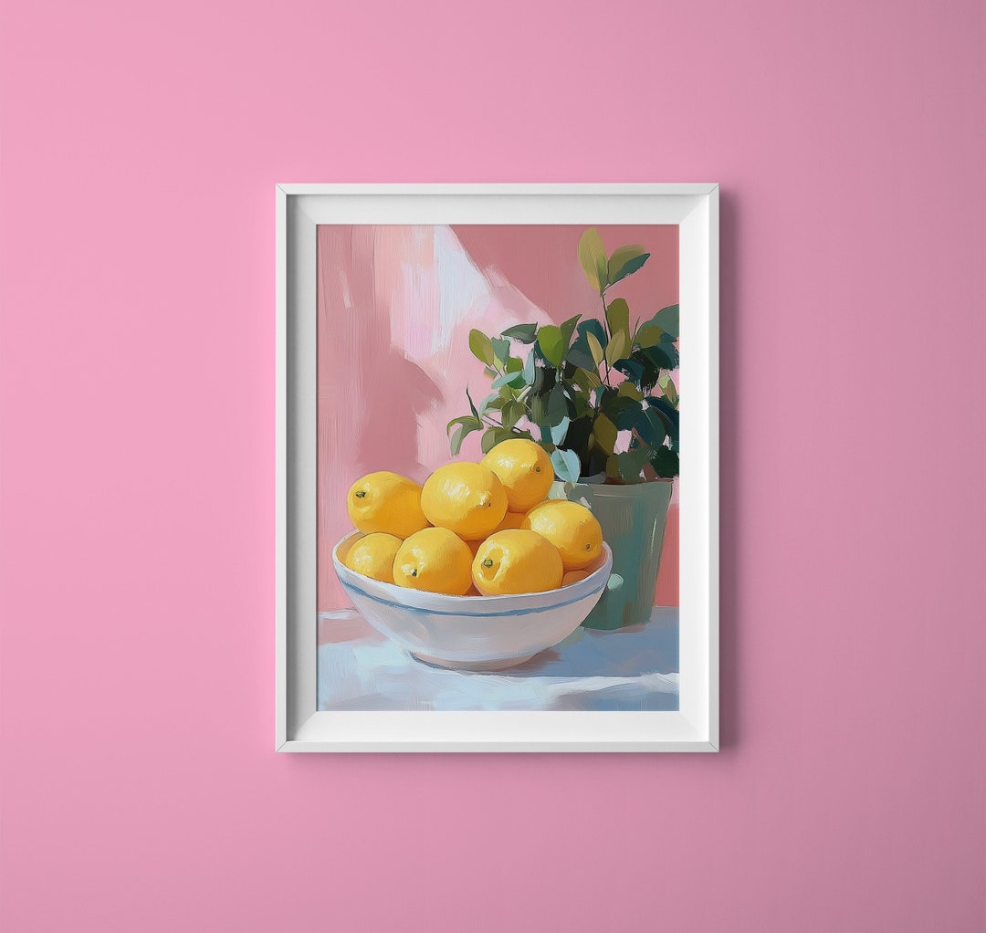Pastel Lemons in Sunlight, Lemons Poster, Lemons Illustration, Lemons ...