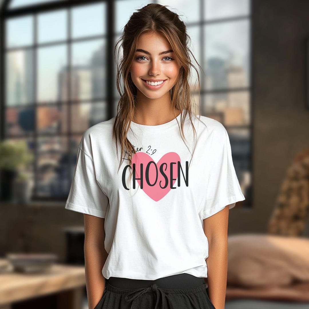 Chosen Christian Shirt Bible Verse Shirt Chosen by God Valentine's Day ...