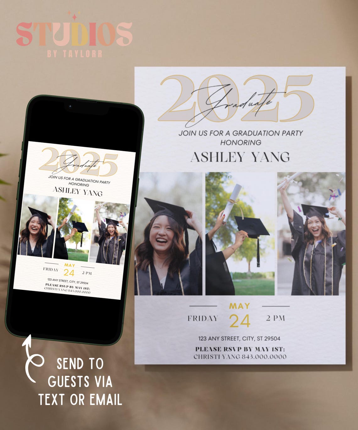 Graduation Party Invitation Digital Download | College High School ...