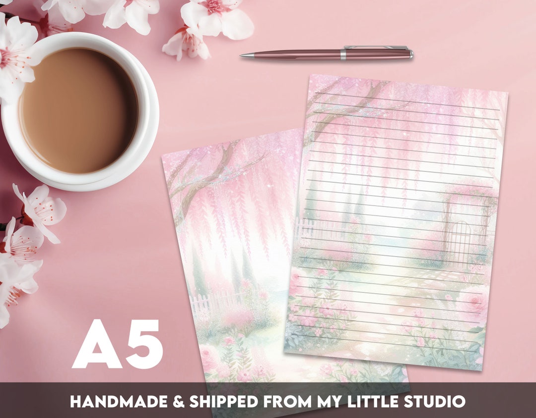 Stationery Paper A5 Pink Willow Fairy Garden Summer Cute Writing Paper ...