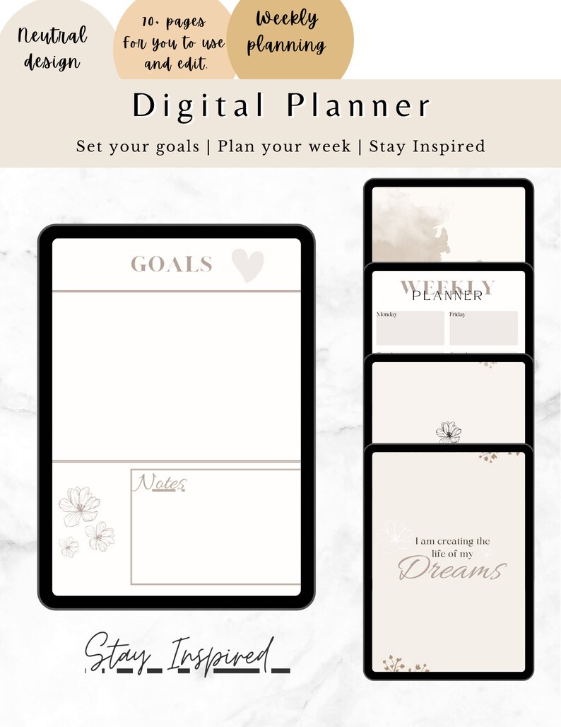 Aesthetic Digital Planner / Journal - Etsy
