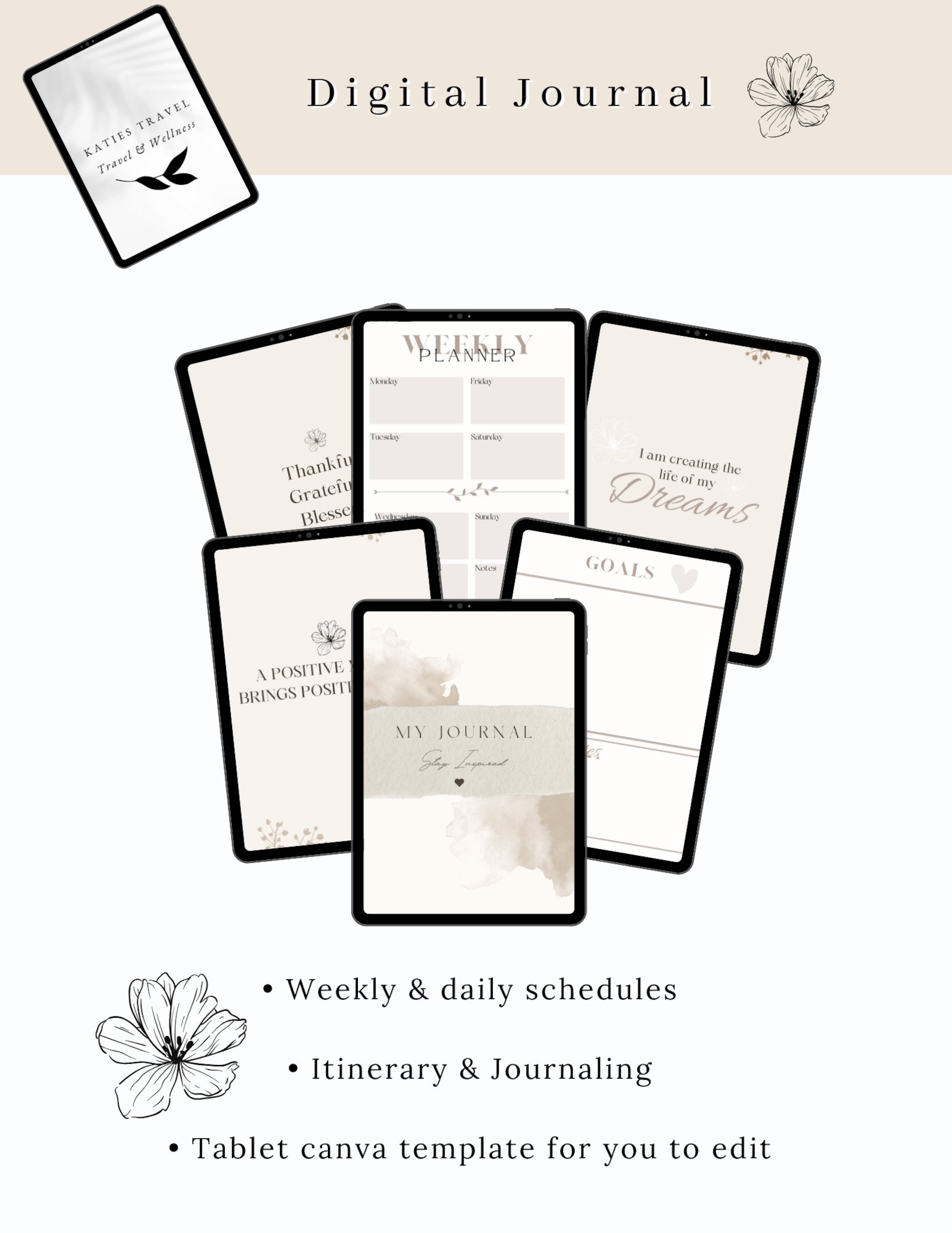 Aesthetic Digital Planner / Journal - Etsy