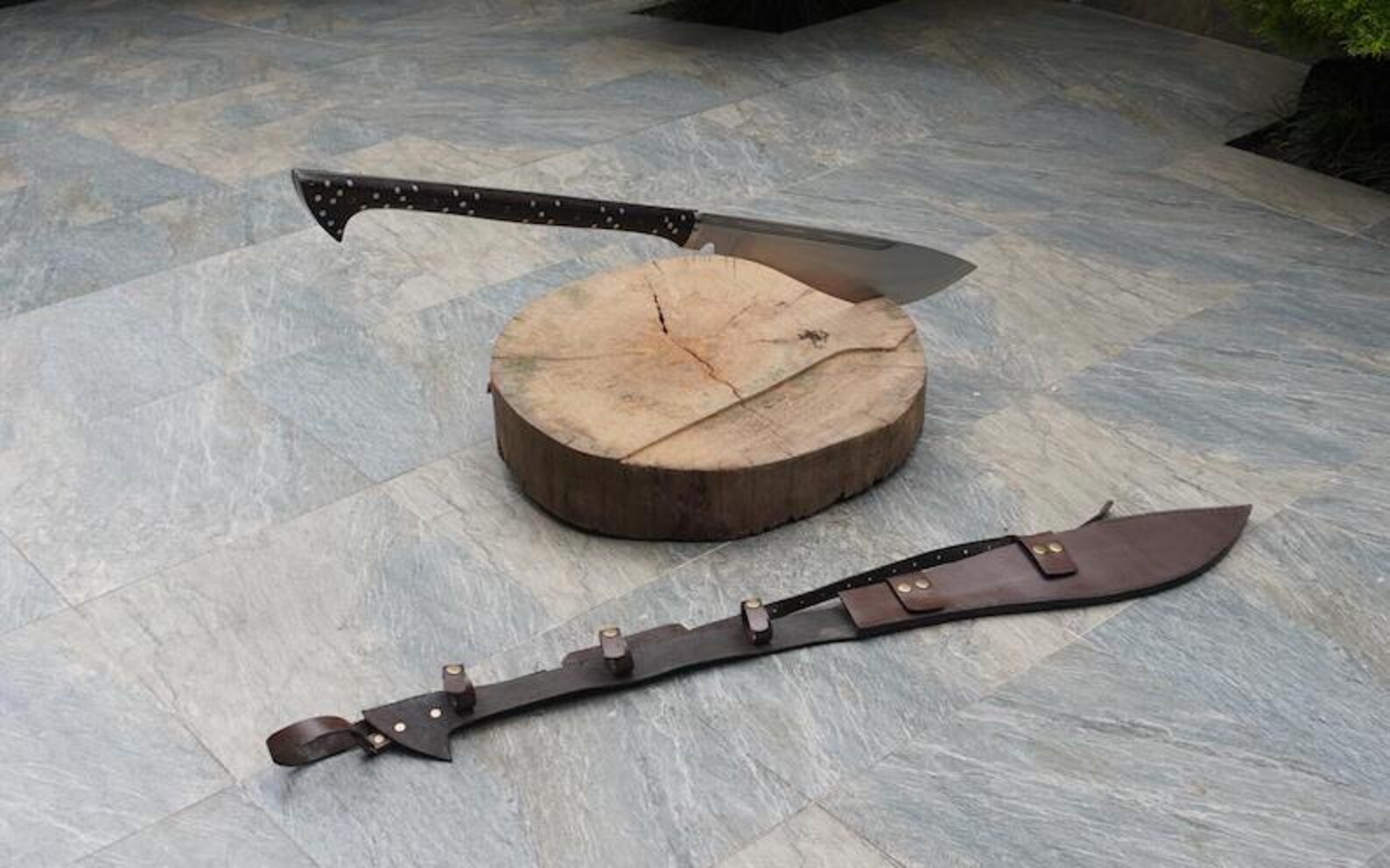 Custom Handmade Carbon Steel Blade Long Handle Dao Machete Sword ...