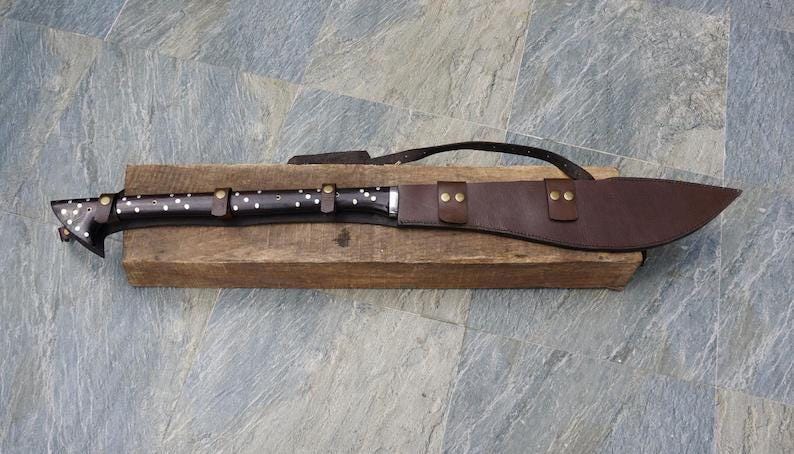 Custom Handmade Carbon Steel Blade Long Handle Dao Machete Sword ...