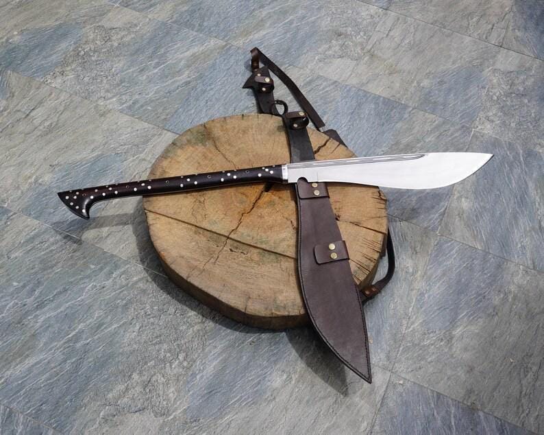 Custom Handmade Carbon Steel Blade Long Handle Dao Machete Sword ...
