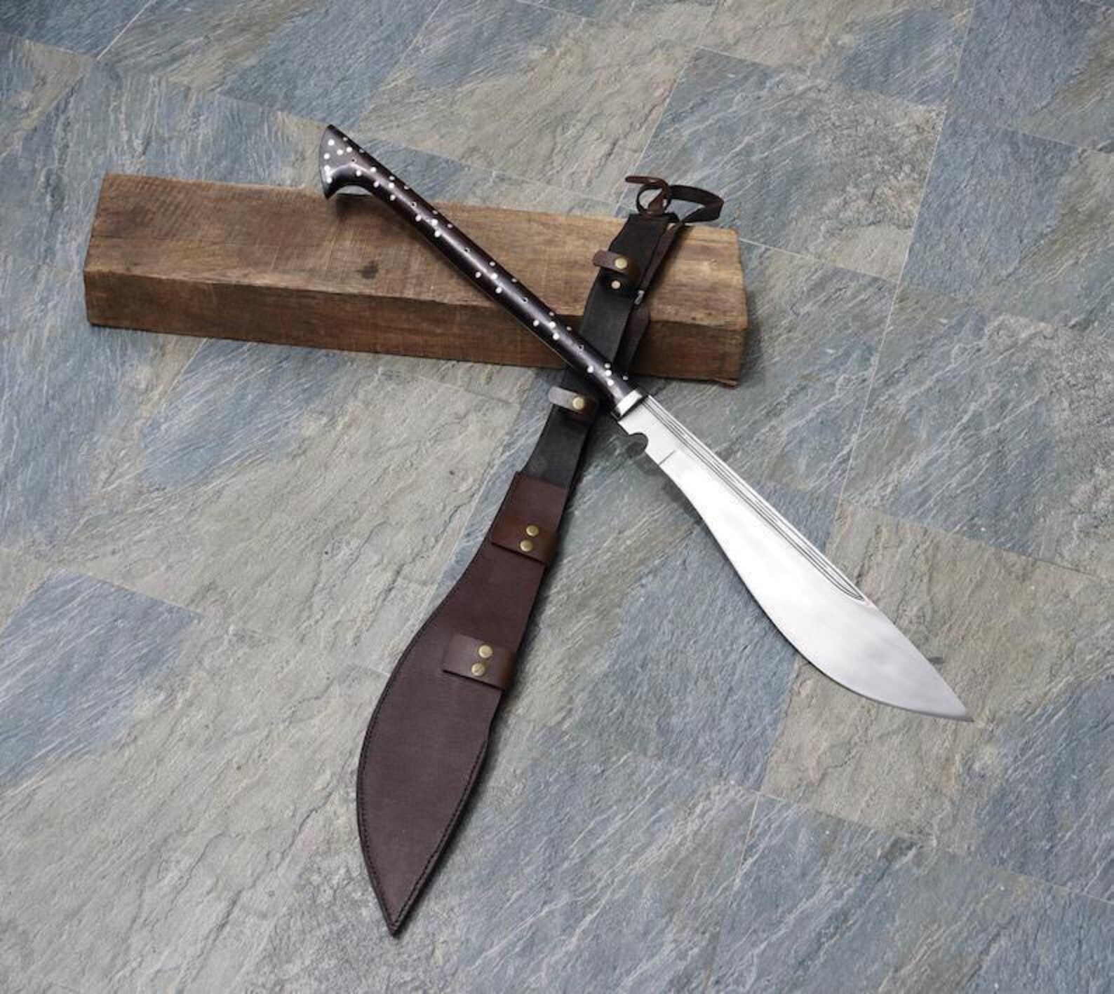 Custom Handmade Carbon Steel Blade Long Handle Dao Machete Sword ...