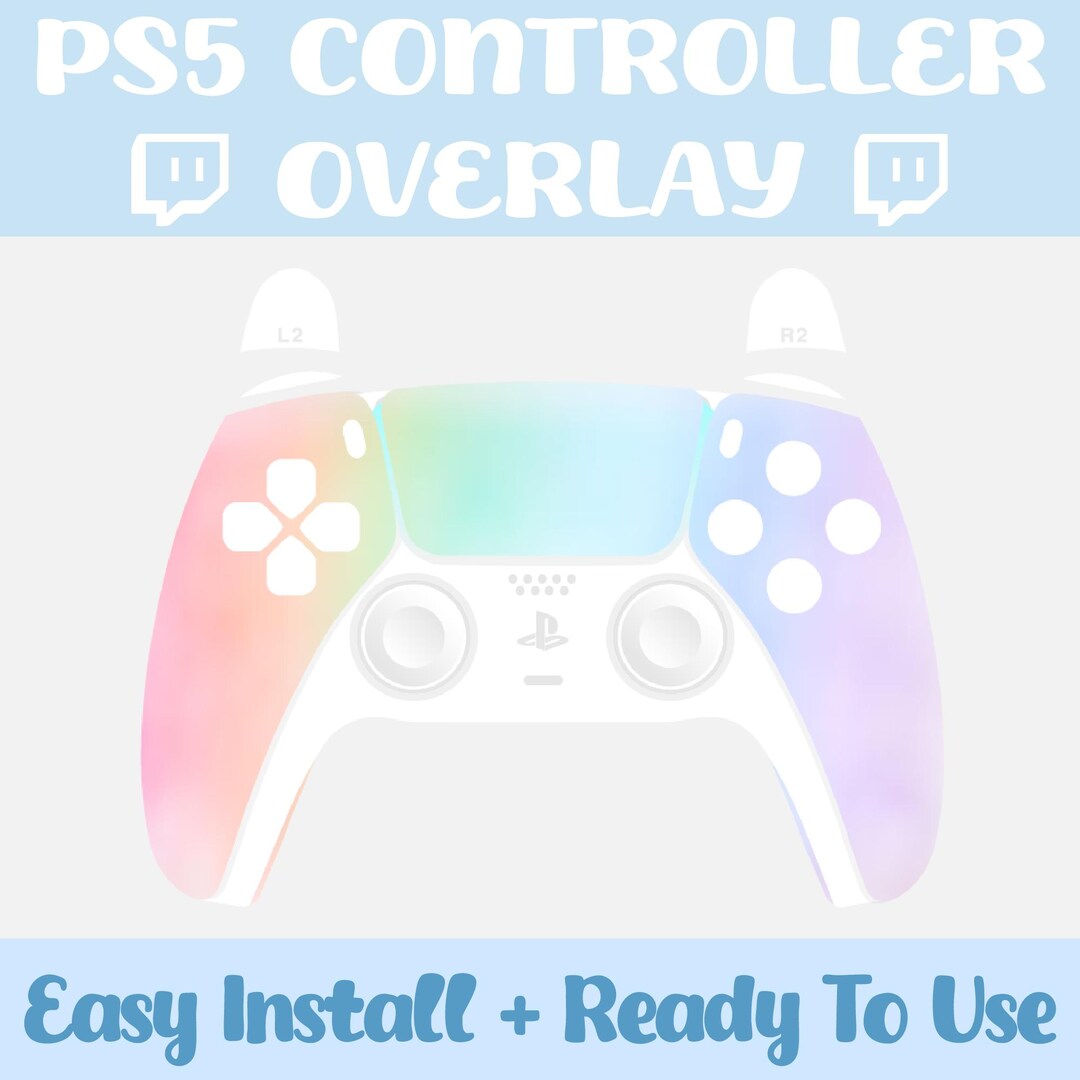 Pastel Rainbow Controller Overlay for OBS | Twitch/youtube | Instant Download - Etsy