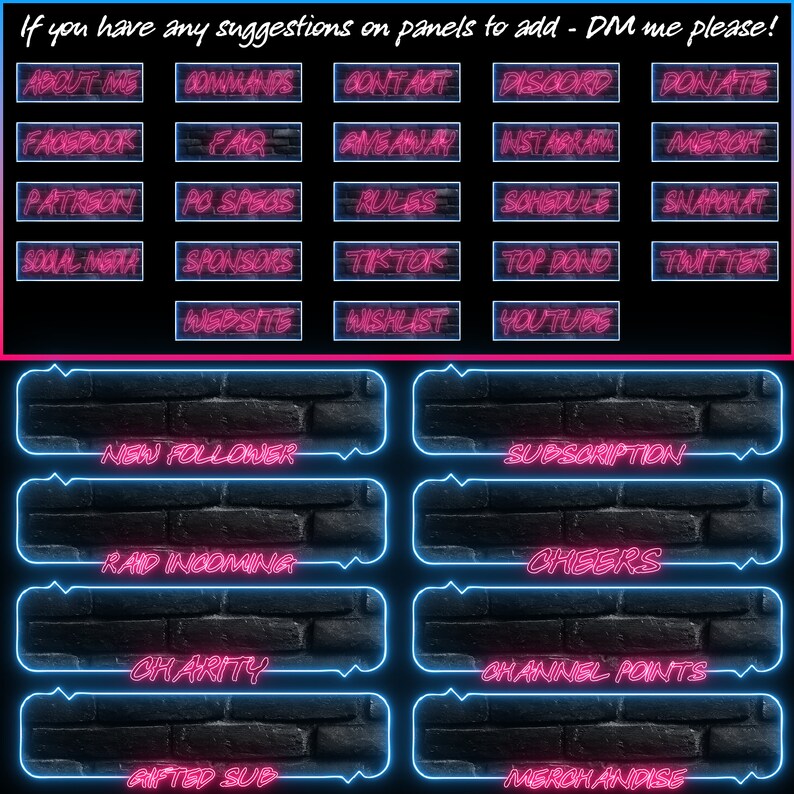 Neon Animated Stream Overlay Pack - (HD Quality Webm Format) - Etsy ...