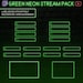 Green Neon Stream Overlay Pack | Twitch & Youtube (instant Download) - Etsy