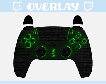 Green Neon Animated Controller Overlay for OBS | Twitch/youtube | Instant Download - Etsy