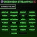 Green Neon Stream Overlay Pack | Twitch & Youtube (instant Download) - Etsy