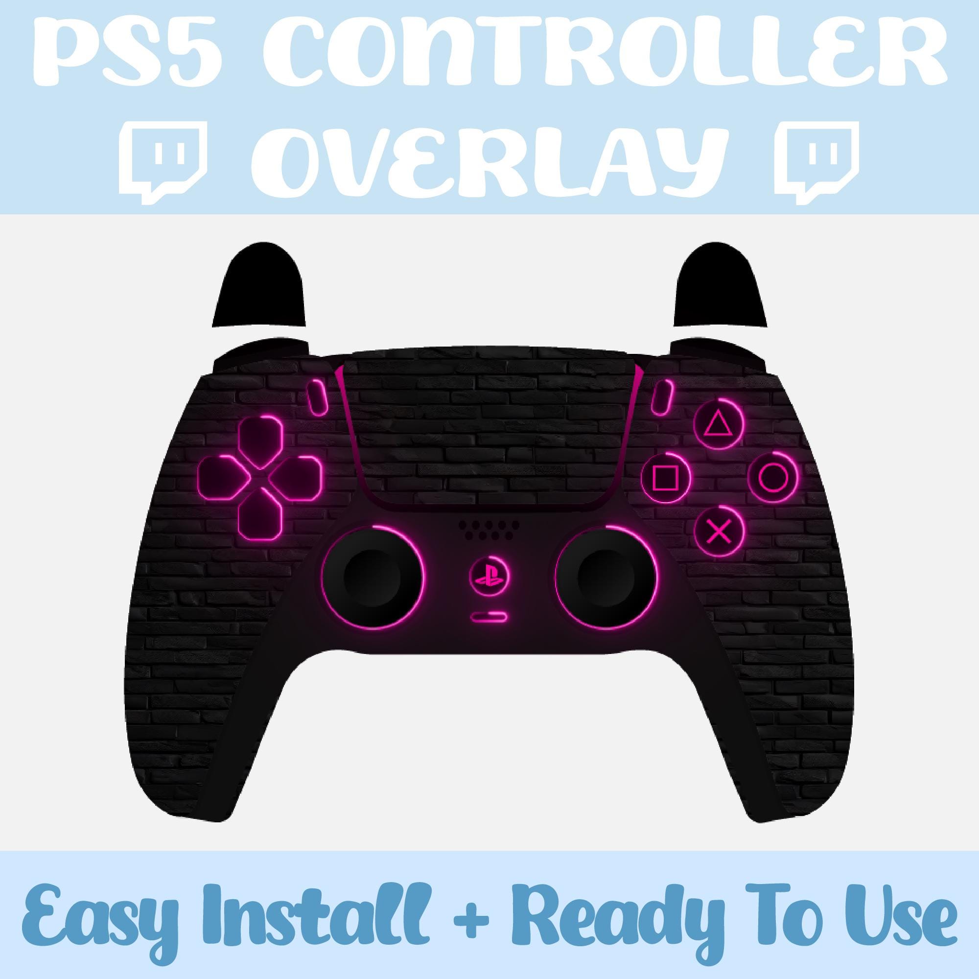 Pink Neon Animated Controller Overlay for OBS | Twitch/youtube ...
