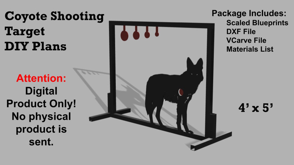 Coyote Shooting Target DXF & Blueprints - Etsy