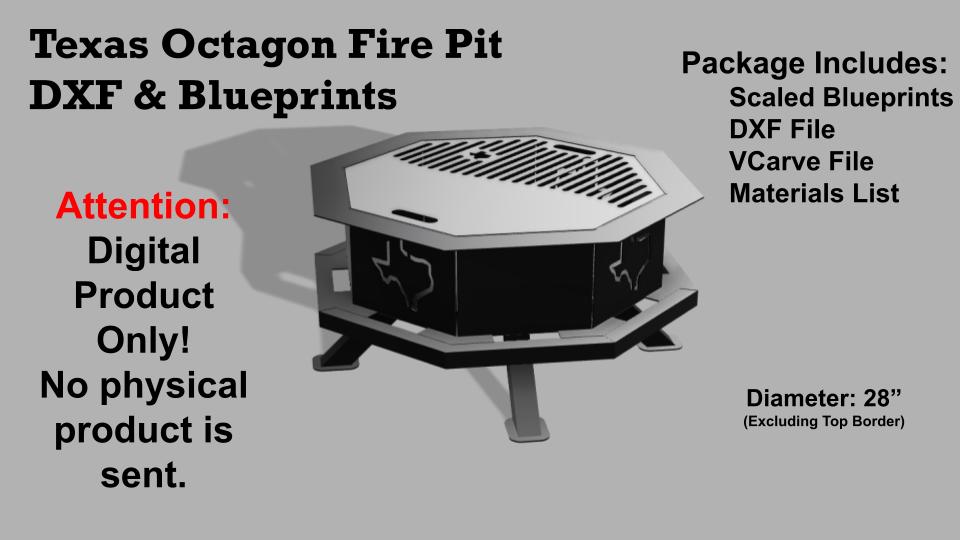 Texas Octagon Fire Pit DXF & Blueprints - Etsy