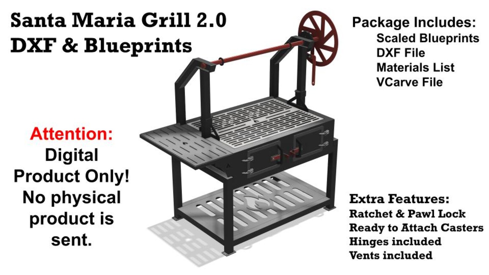 Santa Maria Grill 2.0 DXF & Blueprints - Etsy