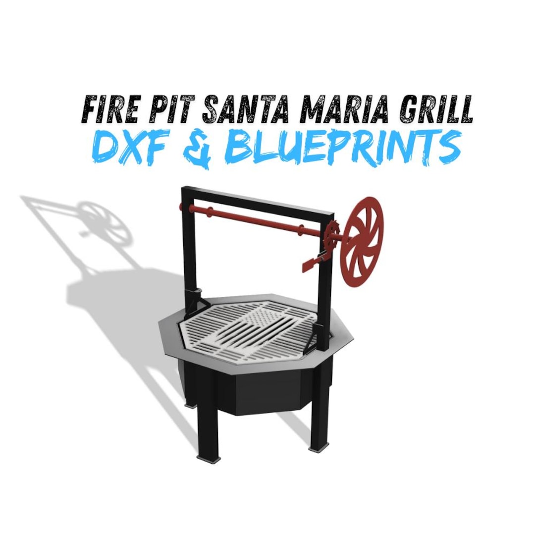 Fire Pit Santa Maria Grill DXF & Blueprints - Etsy