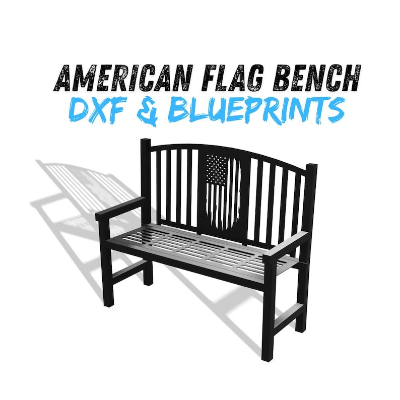 American Flag Bench DXF & Blueprints - Etsy