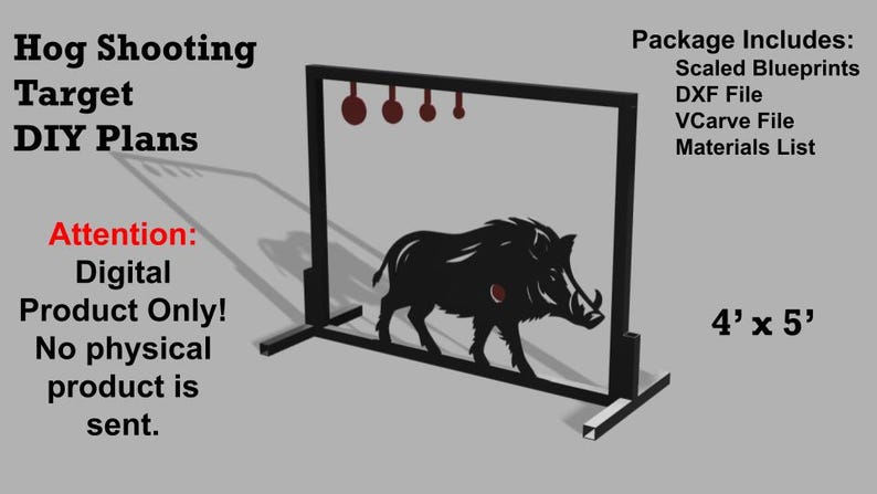Hog Shooting Target DXF & Blueprints - Etsy