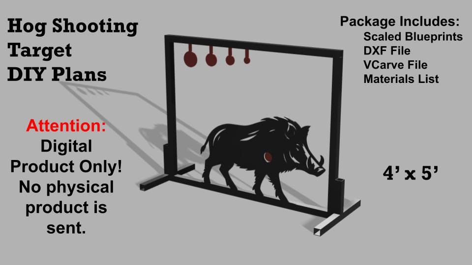 Hog Shooting Target DXF & Blueprints - Etsy