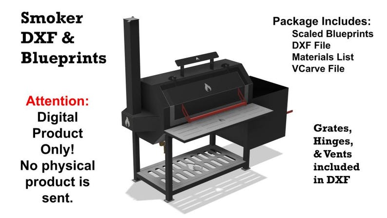 Smoker DXF & Blueprints - Etsy