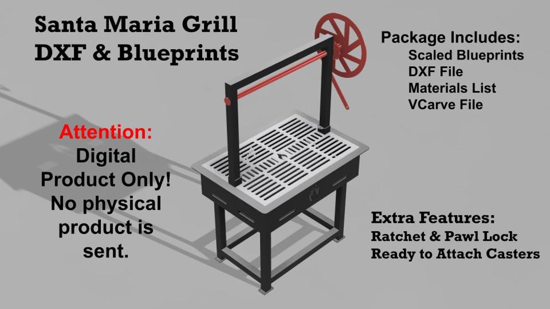 Santa Maria Grill DXF & Blueprints - Etsy