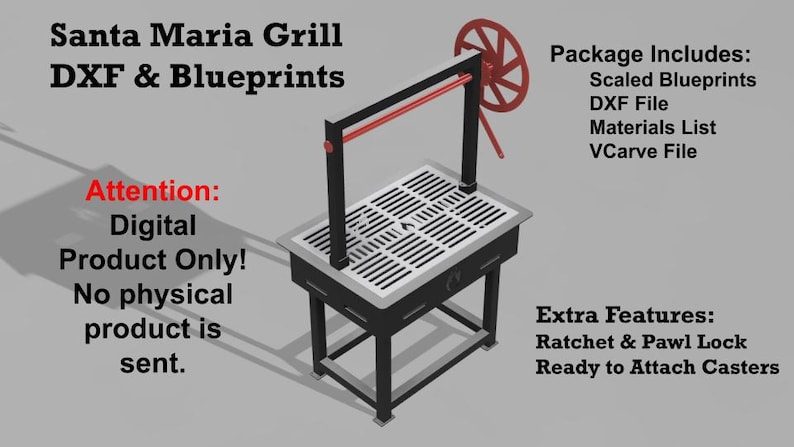 Santa Maria Grill DXF & Blueprints - Etsy