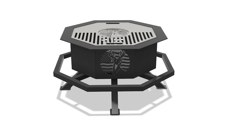 Deer & American Flag Fire Pit DXF and Blueprints - Etsy