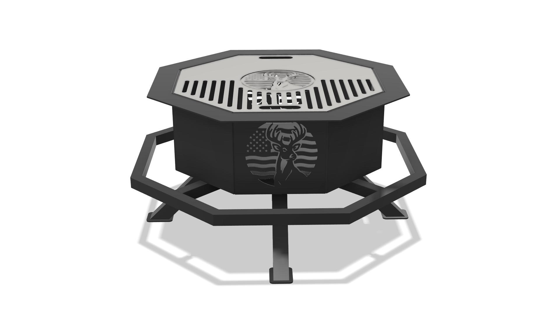 Deer & American Flag Fire Pit DXF and Blueprints - Etsy