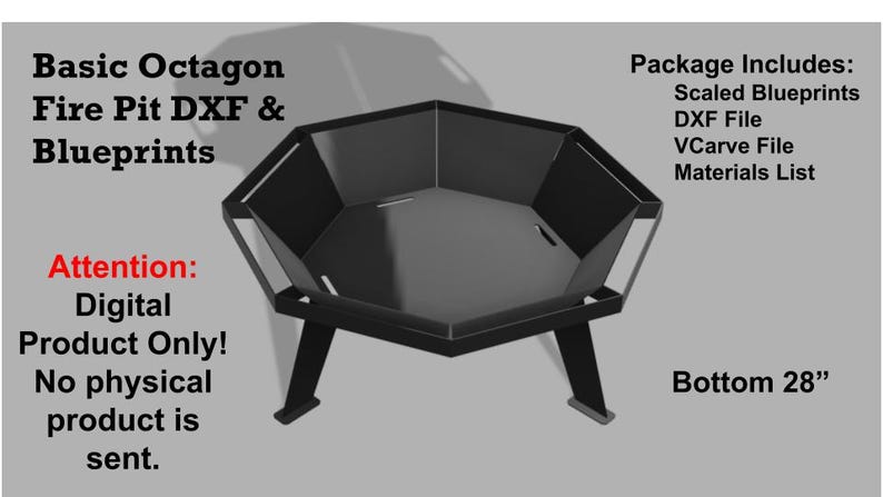 Basic Octagon Fire Pit DXF & Blueprints - Etsy