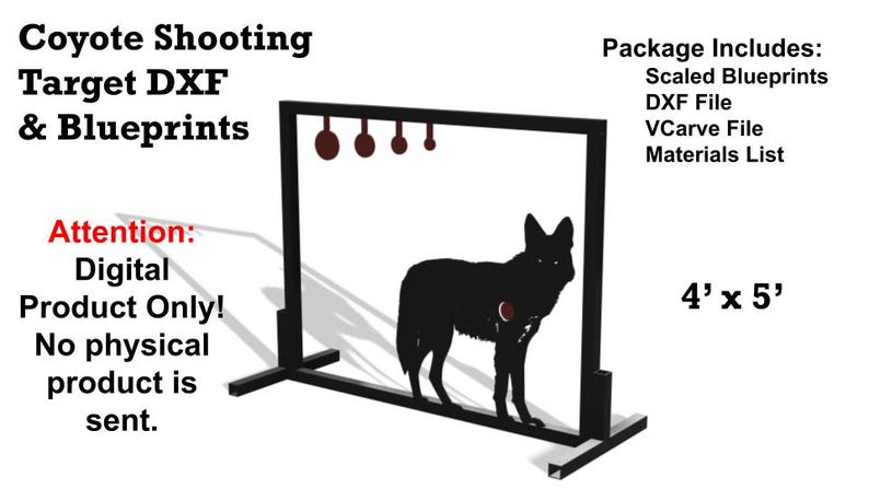 Coyote Shooting Target DXF & Blueprints - Etsy