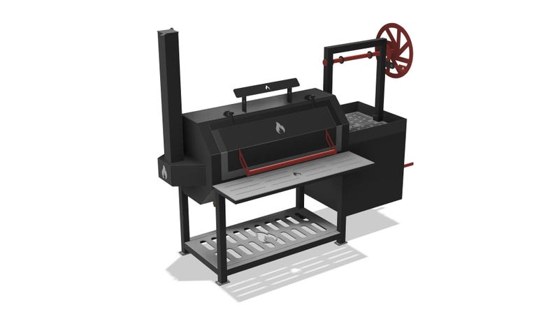 Smoker With Santa Maria Grill DXF & Blueprints - Etsy