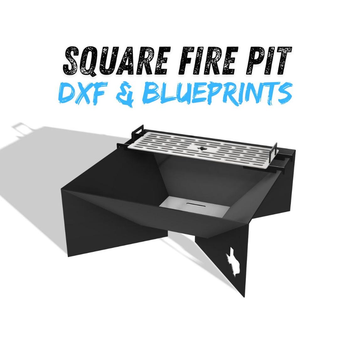 Square Fire Pit DXF & Blueprints - Etsy