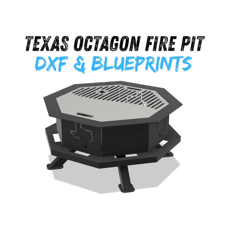 Texas Octagon Fire Pit DXF & Blueprints - Etsy