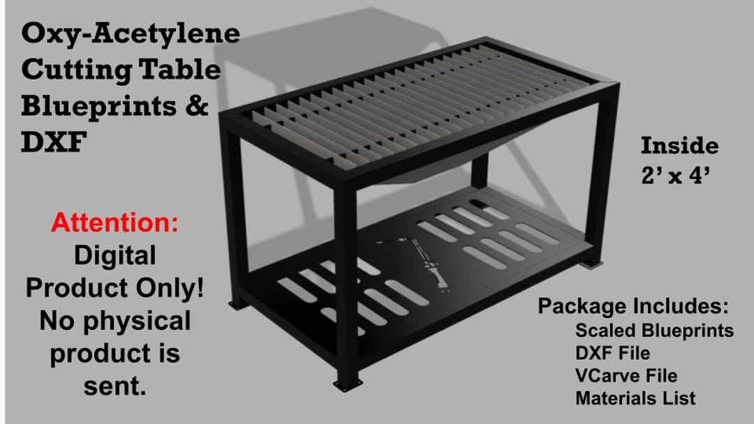 Oxy-acetylene Cutting Table DXF & Blueprints - Etsy