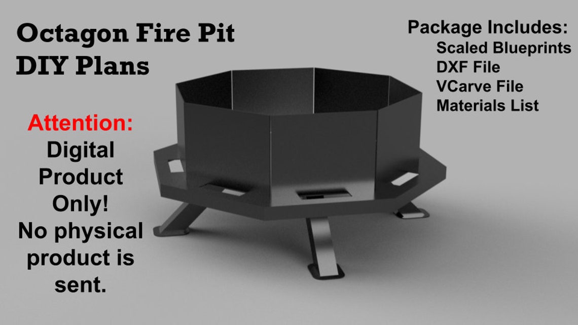 Octagon Fire Pit With Ring DIY Plans - Etsy