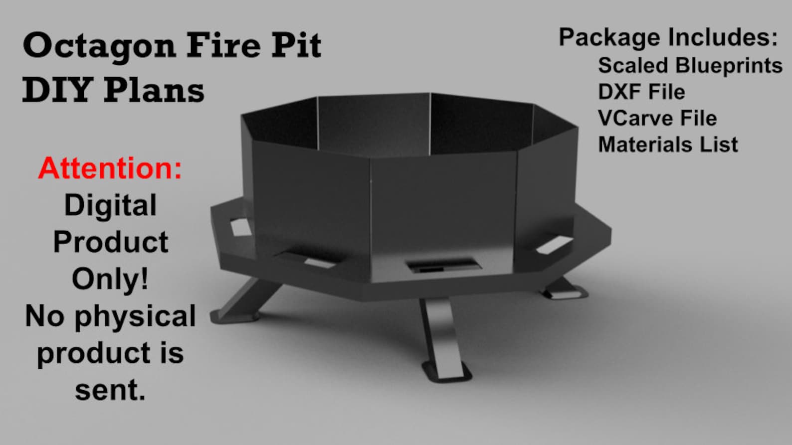 Octagon Fire Pit With Ring DXF & Blueprints - Etsy