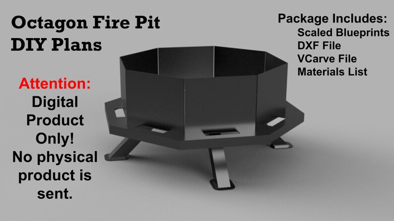 Octagon Fire Pit With Ring DXF & Blueprints - Etsy
