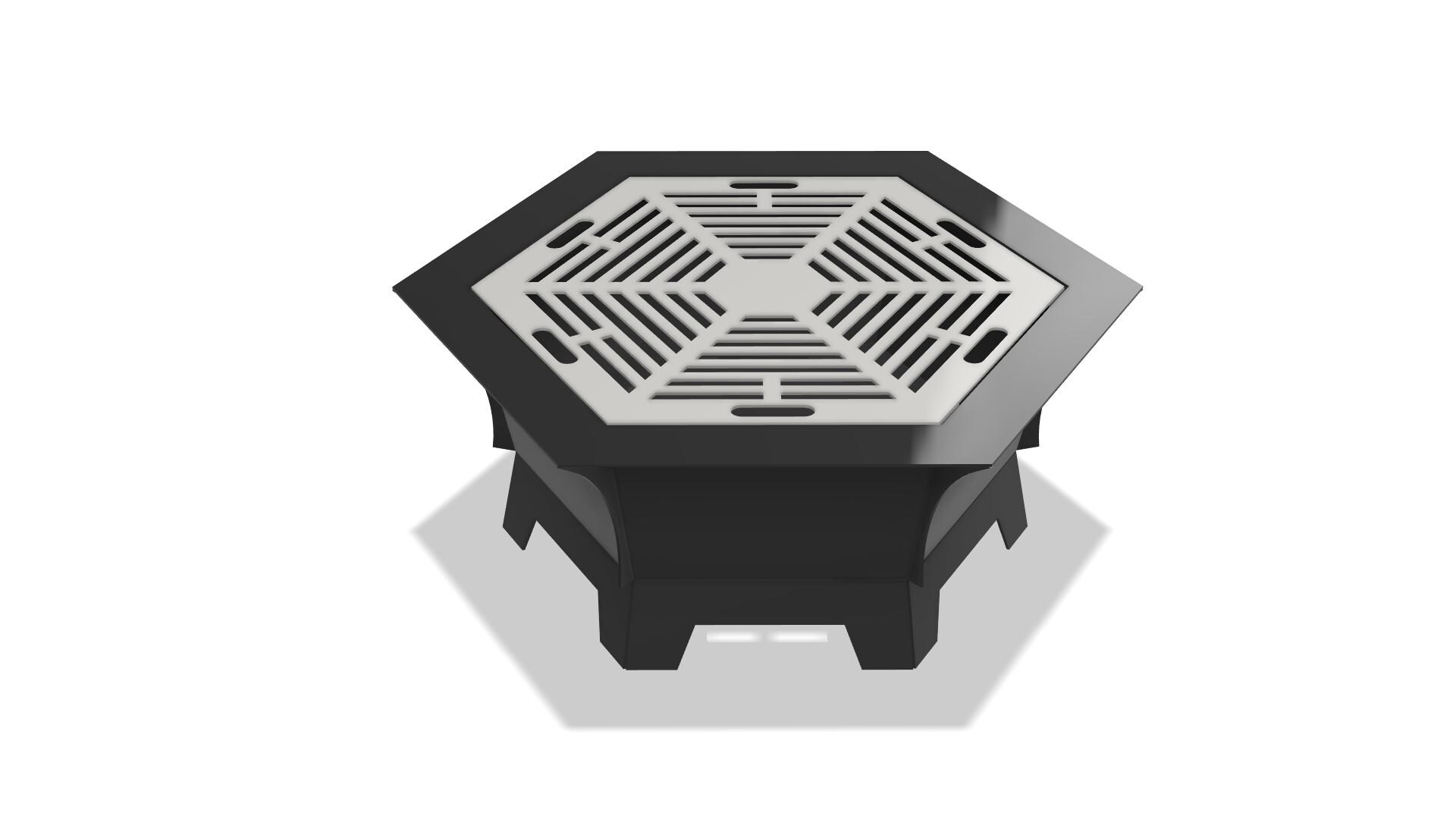 Basic Hexagon Fire Pit DXF & Blueprints - Etsy