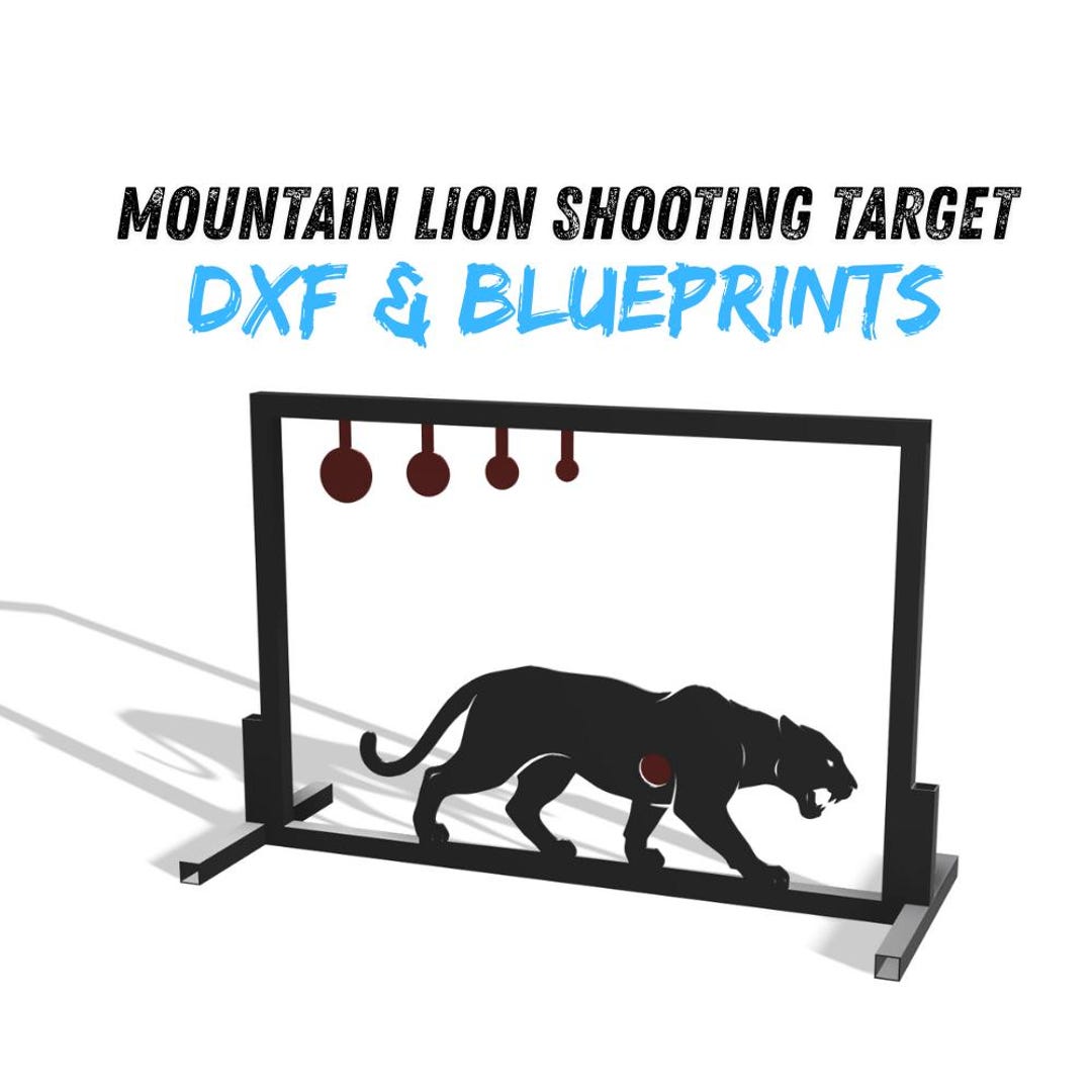 Mountain Lion Shooting Target DXF & Blueprints - Etsy
