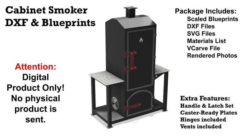Cabinet Smoker DXF & Blueprints - Etsy Australia