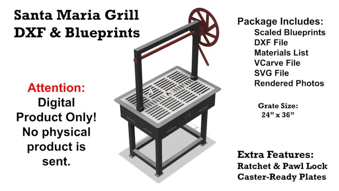 Santa Maria Grill DXF & Blueprints - Etsy